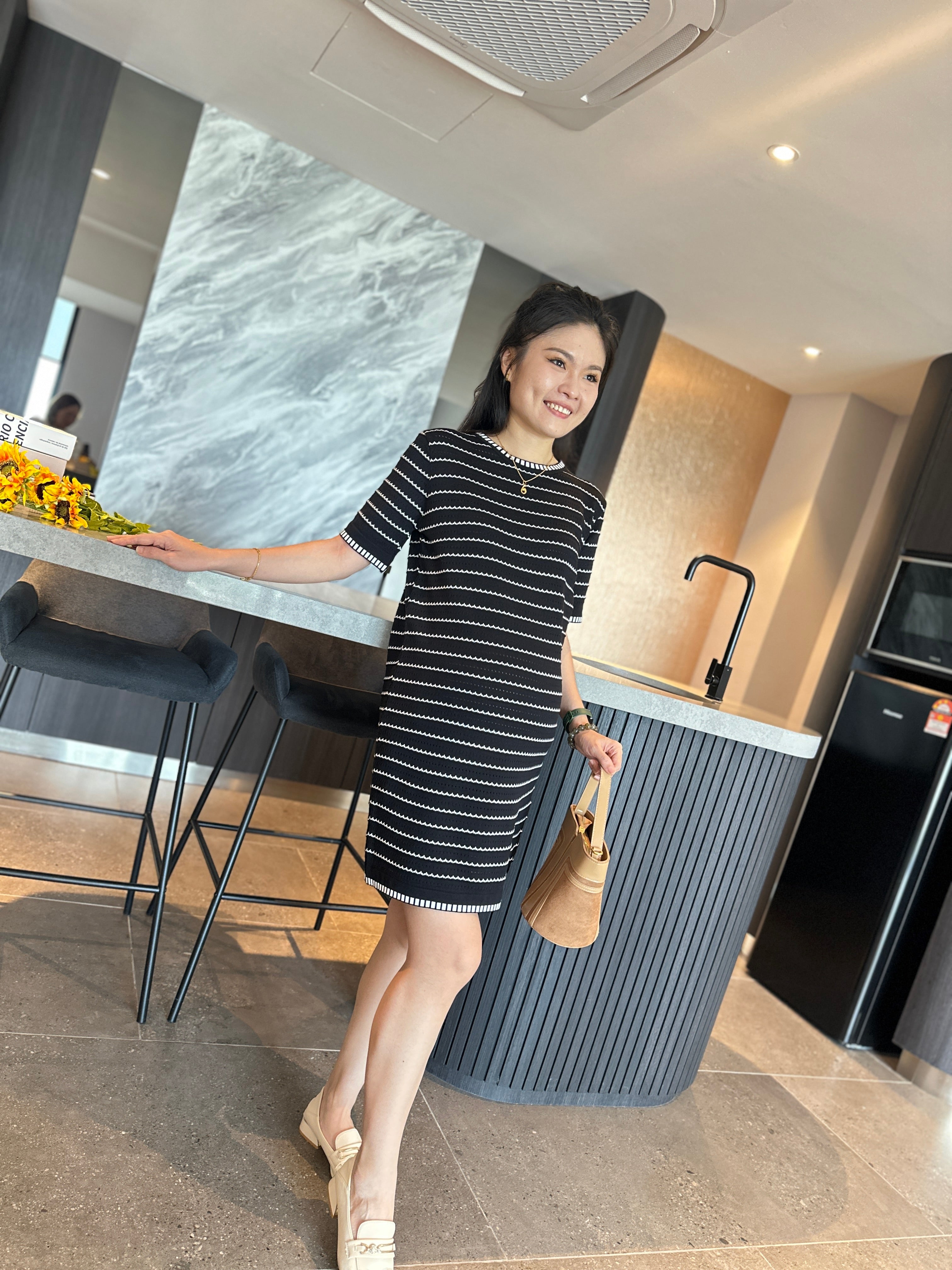 Diorlyn Stripes Knits Dress – Lovince BellyWear